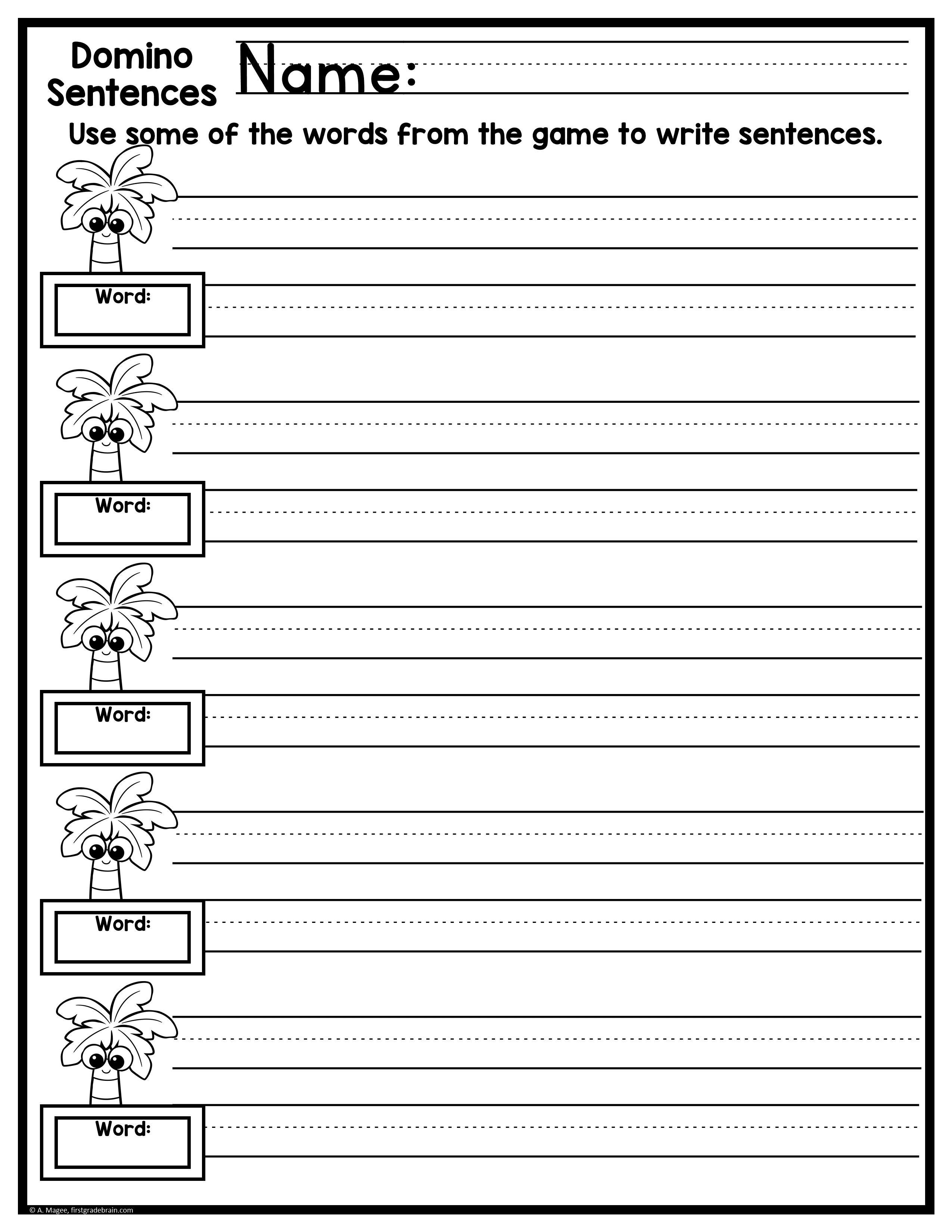 Summer Domino Game with Writing Sheet Options - Se | Made By Teachers