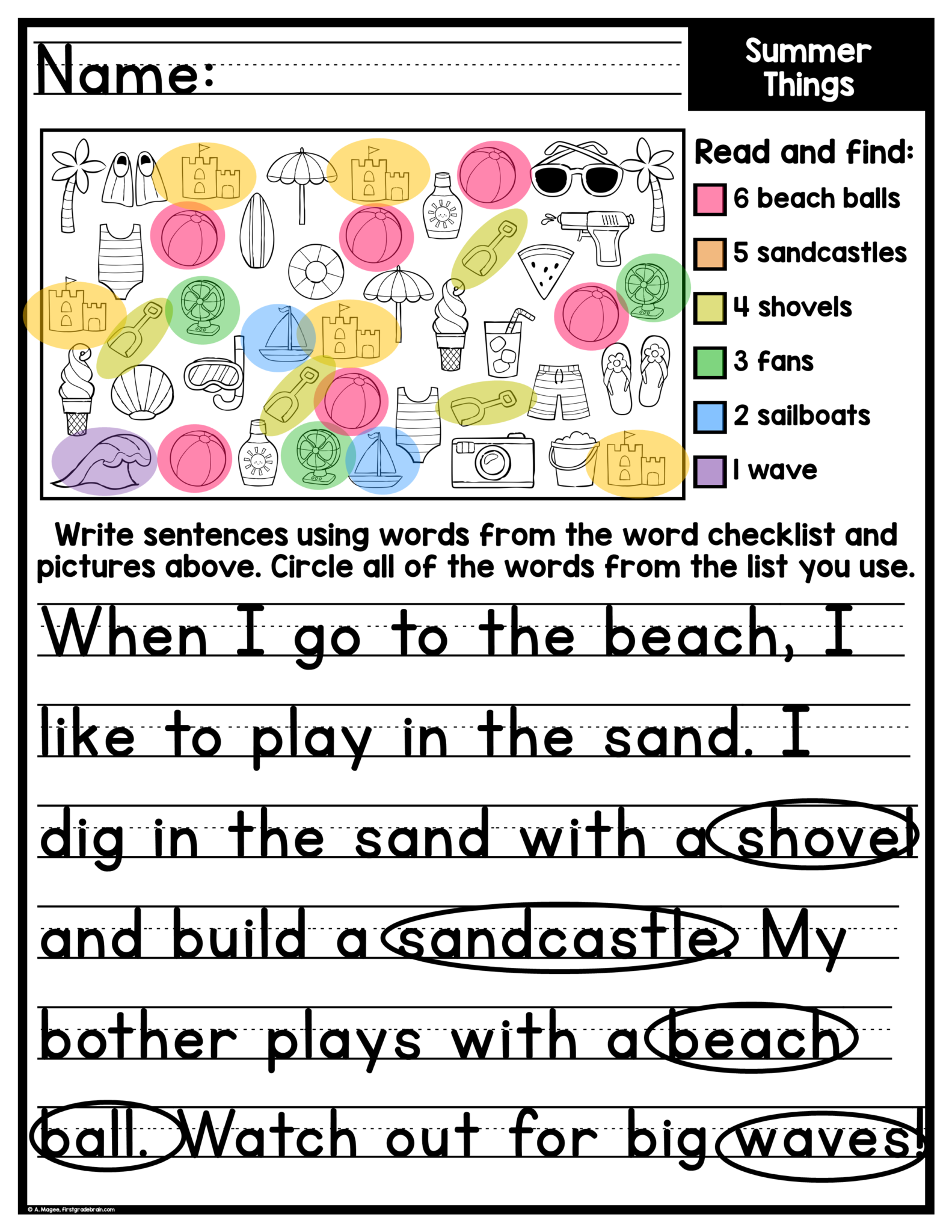 Read, Find, Write Summer - Writing center activity | Made By Teachers