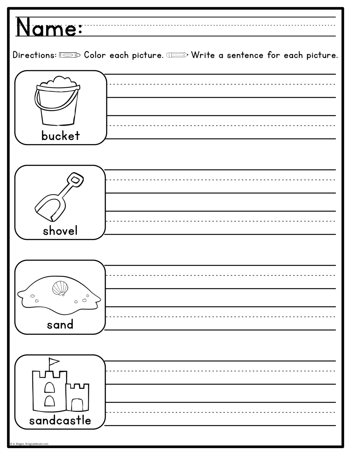 Simply Sentences - Summer No Prep Writing Practice | Made By Teachers