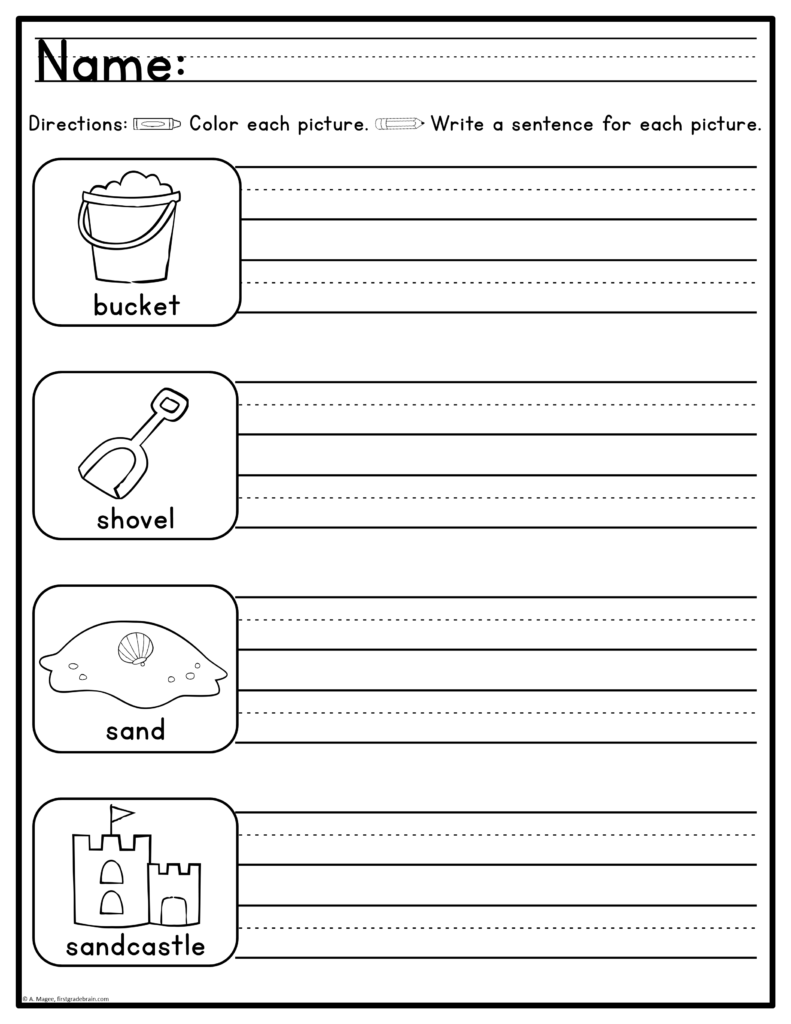 Simply Sentences - Summer No Prep Writing Practice | Made By Teachers
