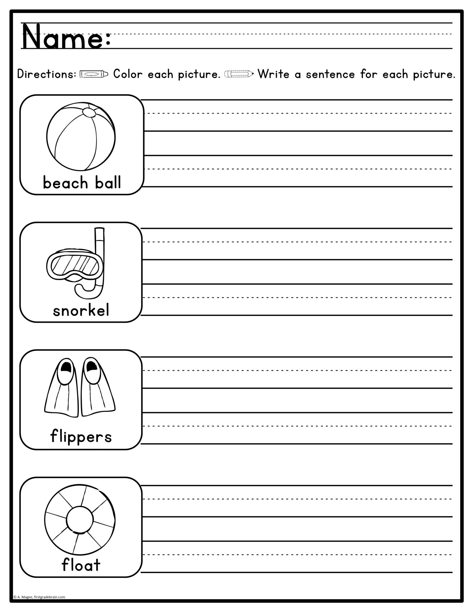Simply Sentences - Summer No Prep Writing Practice | Made By Teachers