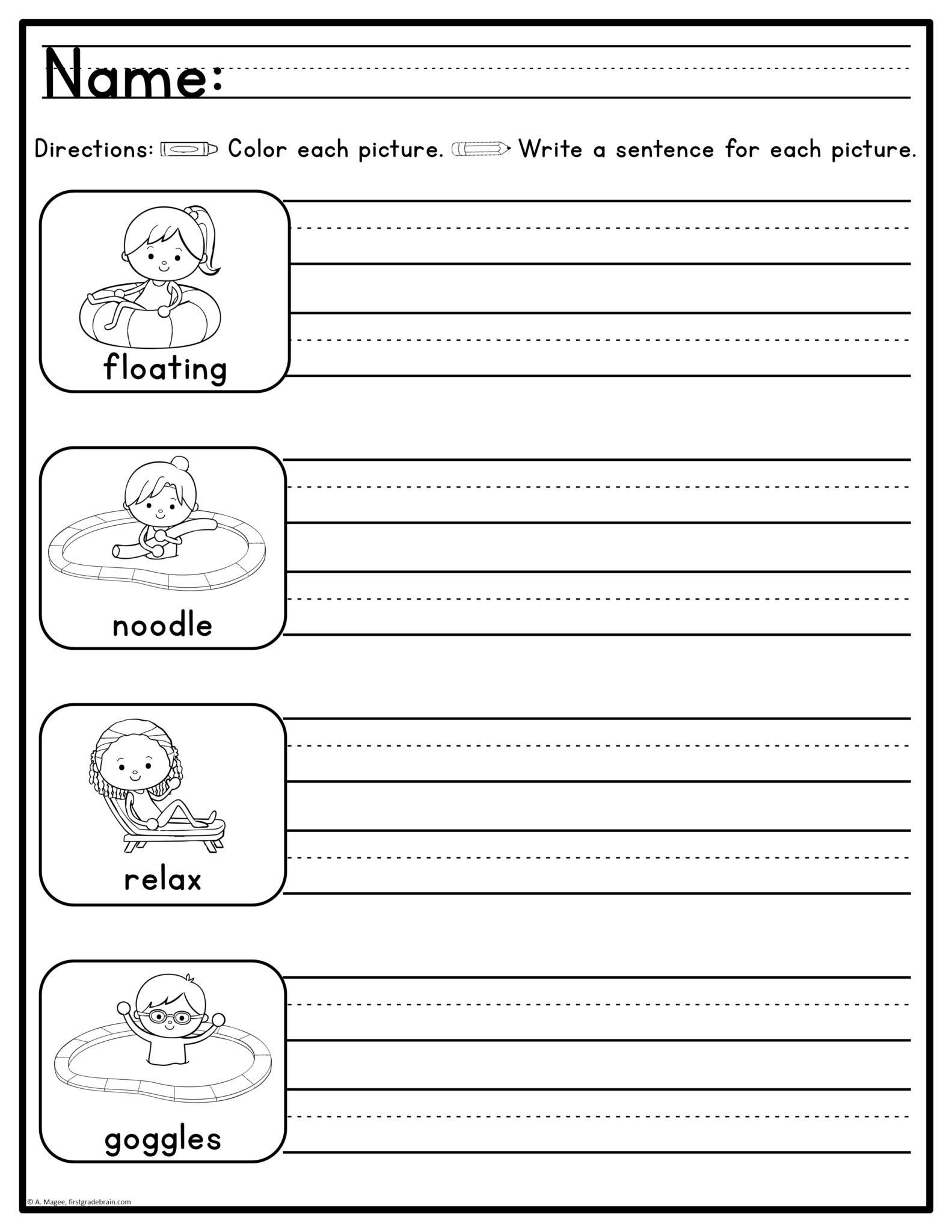 Simply Sentences - Summer No Prep Writing Practice | Made By Teachers