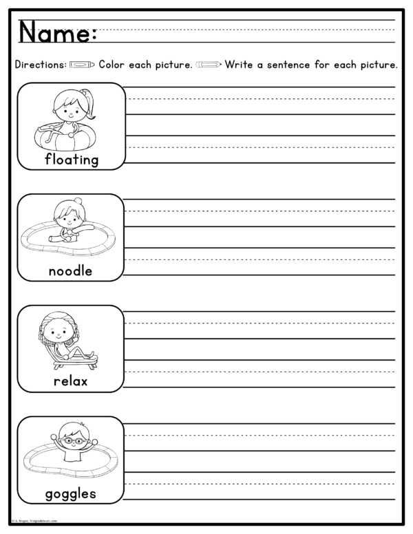 Simply Sentences - Summer No Prep Writing Practice | Made By Teachers