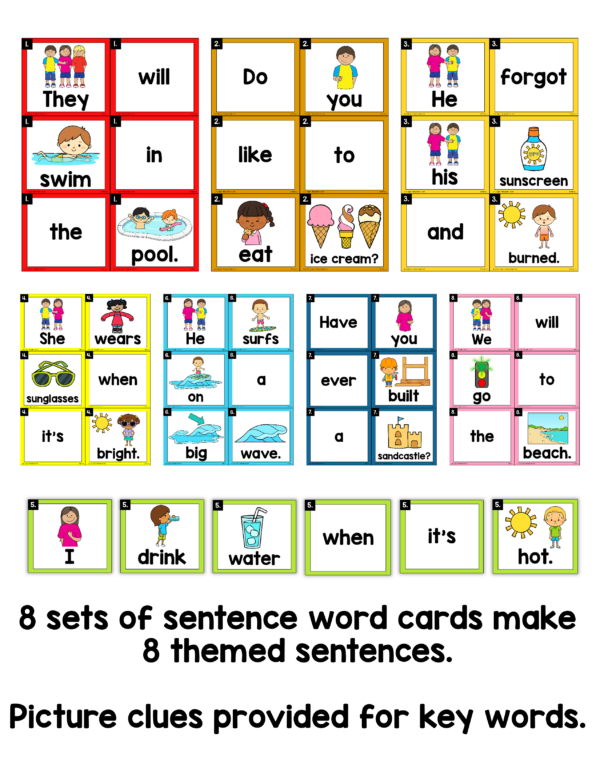 Summer Scrambled Sentences Center - Made By Teachers