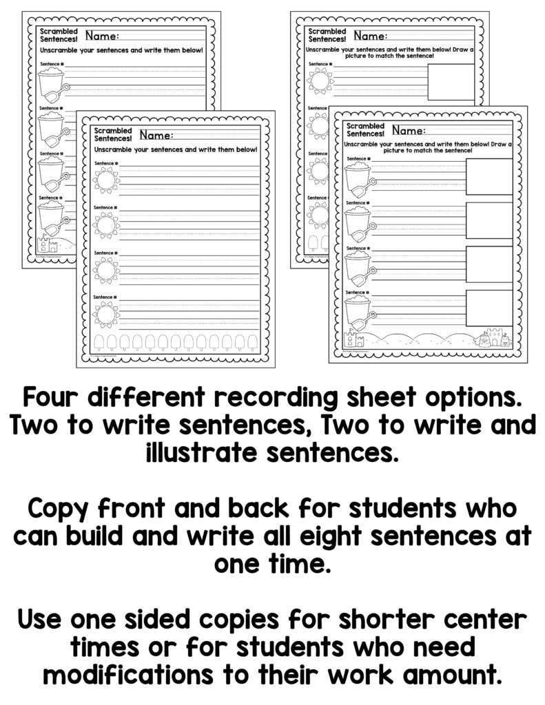 Summer Scrambled Sentences Center | Made By Teachers