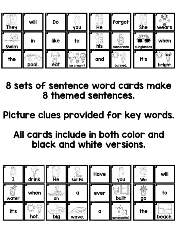 Summer Scrambled Sentences Center - Made By Teachers