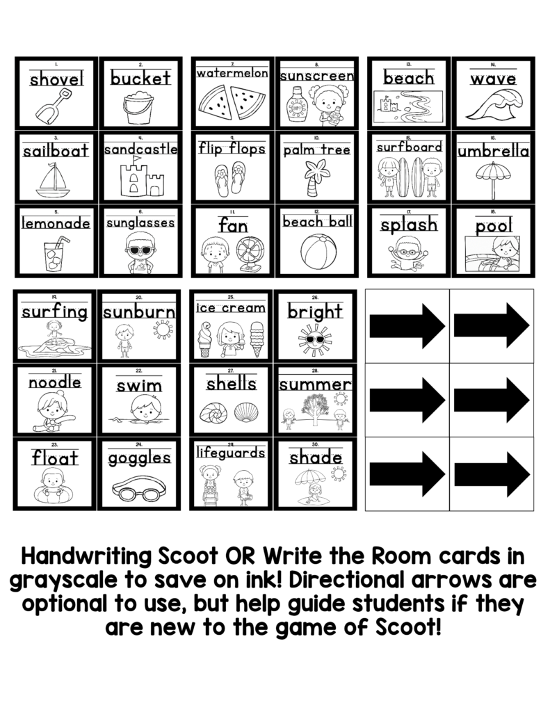 Summer Themed Handwriting Scoot and/or Write the R - Made By Teachers