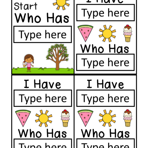I Have Who Has Editable Template - Summer Theme | Made By Teachers