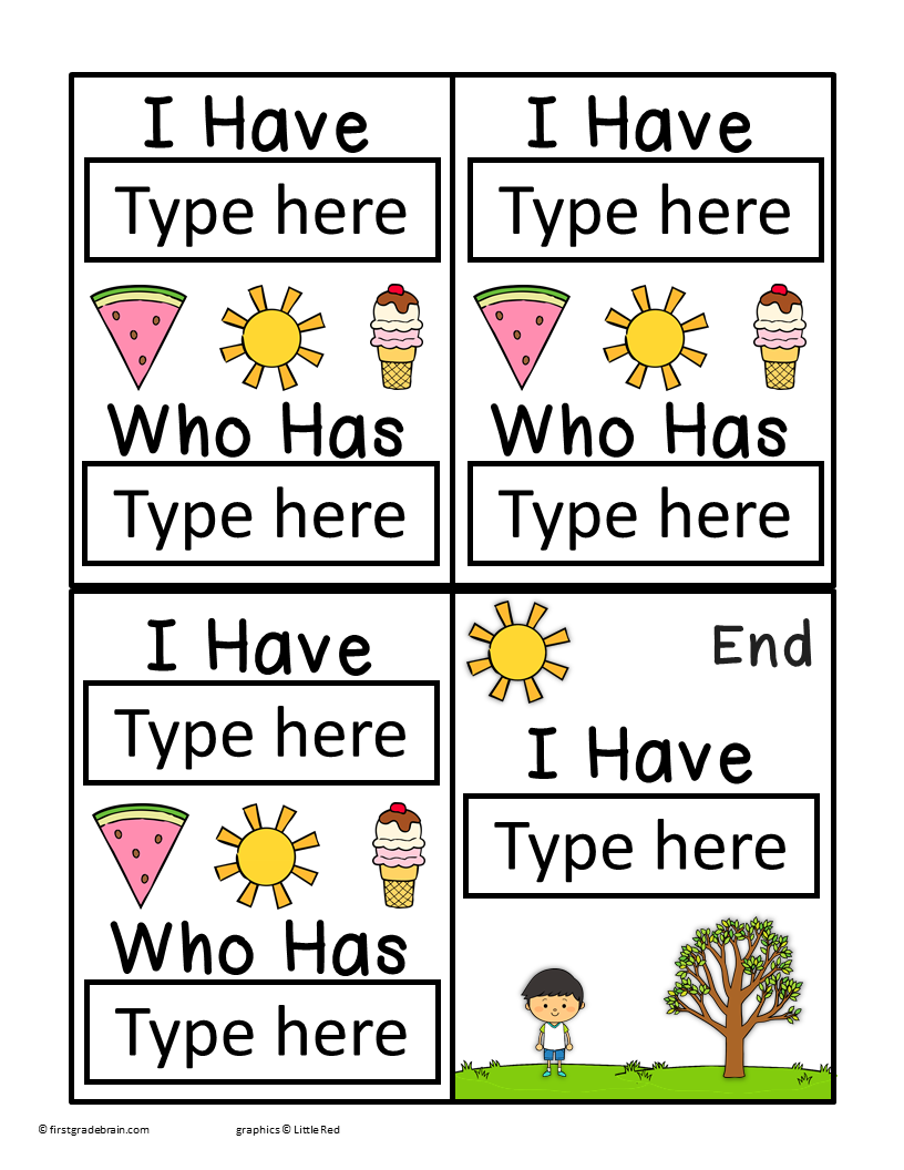 I Have Who Has Editable Template - Summer Theme | Made By Teachers