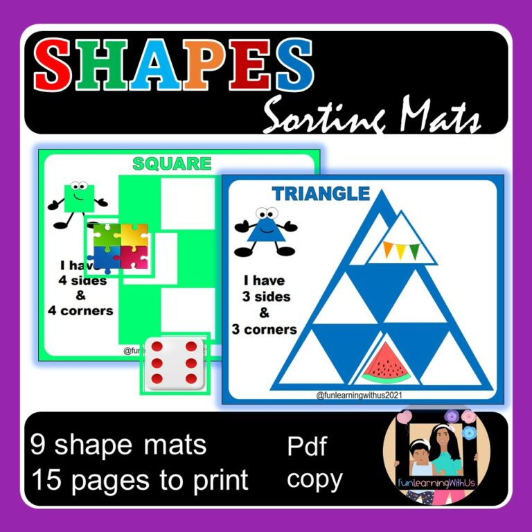2D Shape Sorting Mats for Preschooler & Kinderkids | Made By Teachers