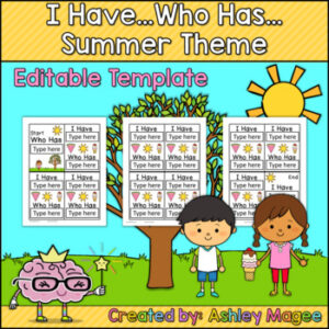 I Have Who Has Editable Template - Summer Theme | Made By Teachers
