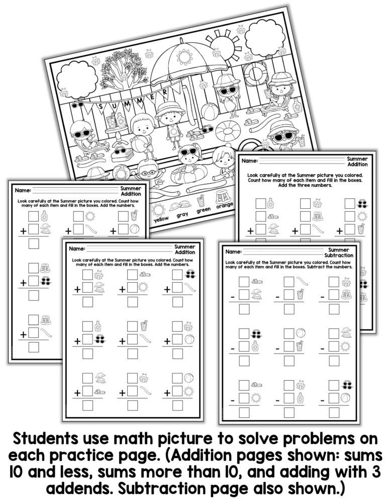 Summer Math Picture Pages | Made By Teachers