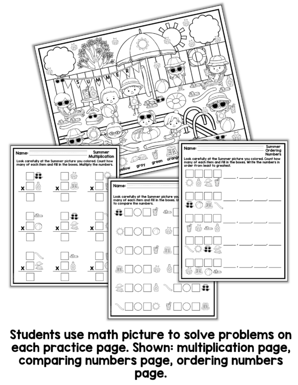 Summer Math Picture Pages | Made By Teachers