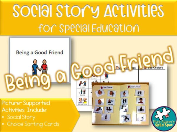 Being a Good Friend Social Story and Choices Sort - Made By Teachers