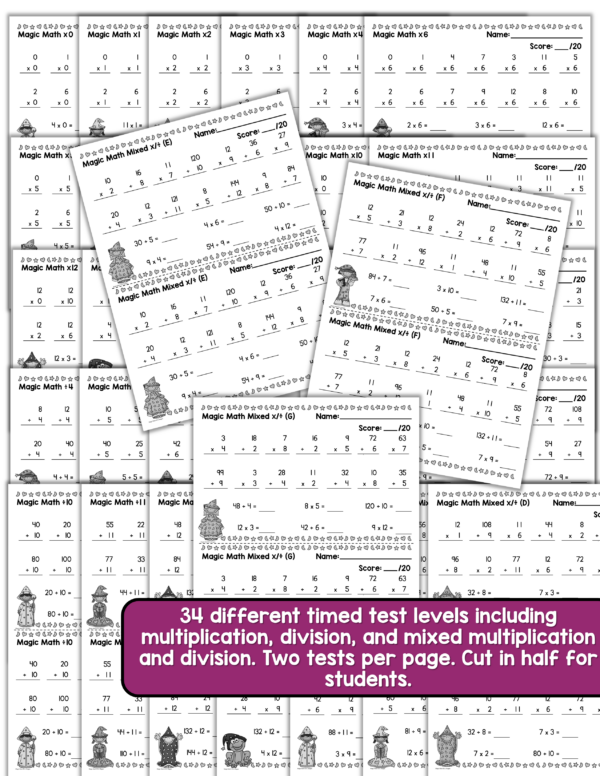 Multiplication & Division Timed Tests - Made By Teachers