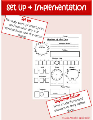 Number of the Day Math Corner - Made By Teachers