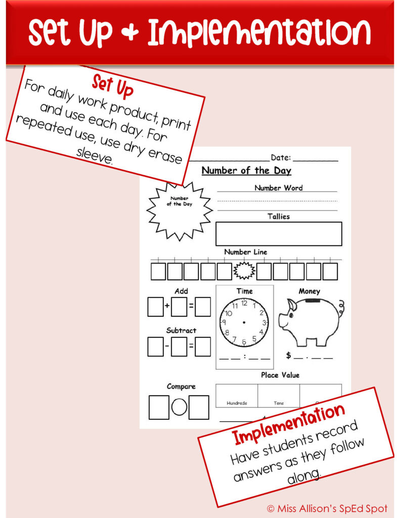 Number of the Day Math Corner | Made By Teachers