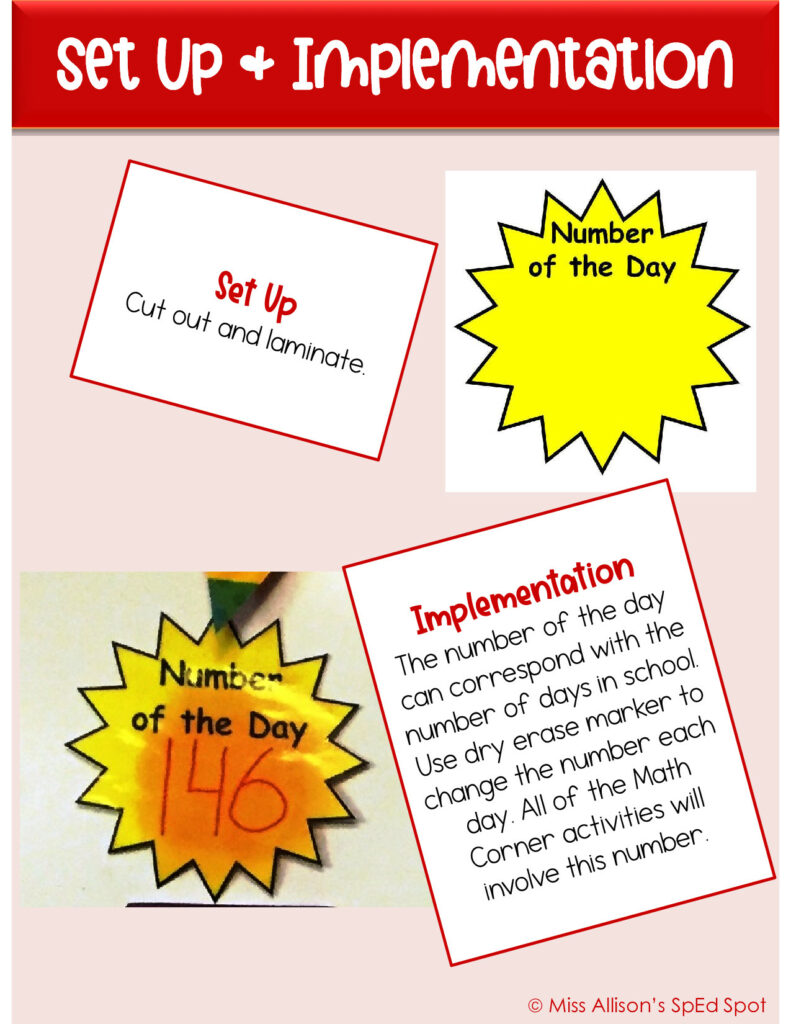 Number of the Day Math Corner - Made By Teachers