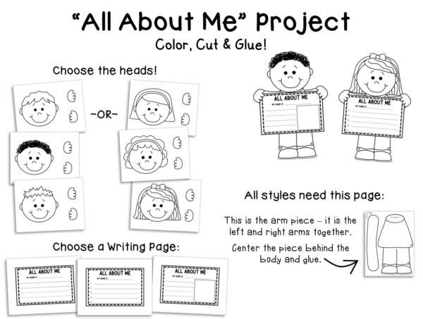 All About Me Art Project - September Writing - Made By Teachers