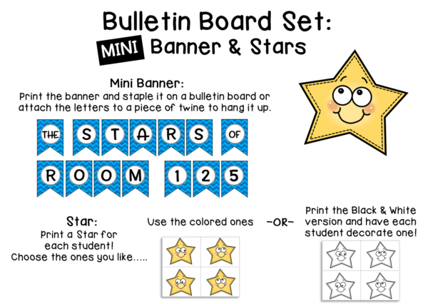 Star Bulletin Board Set - Welcome Banner - Made By Teachers