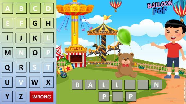Balloon POP | Kid Friendly Hangman PowerPoint Game | Made By Teachers