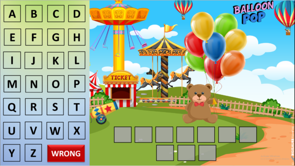 Balloon POP | Kid Friendly Hangman PowerPoint Game | Made By Teachers