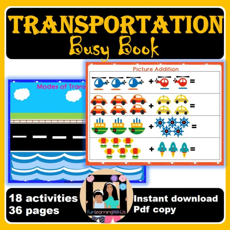 Transportation Theme Busy Book - Made By Teachers
