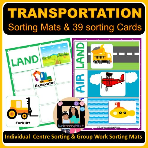 Transportation Sorting Mats - Land, Water, Air - Made By Teachers