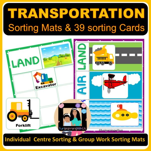 Transportation Sorting Mats - Land, Water, Air | Made By Teachers
