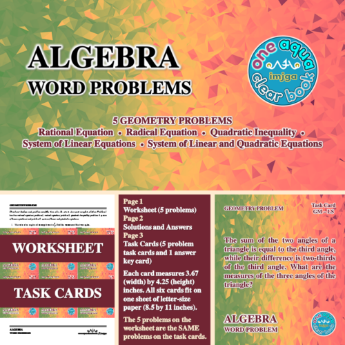 Geometry Word Problem Worksheet and Task Cards | Made By Teachers