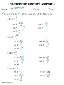 Trigonometric Functions Worksheets FREEBIES | Made By Teachers