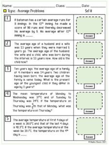 AVERAGE WORD PROBLEMS - Made By Teachers