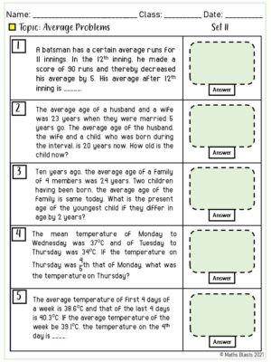 AVERAGE WORD PROBLEMS - Made By Teachers
