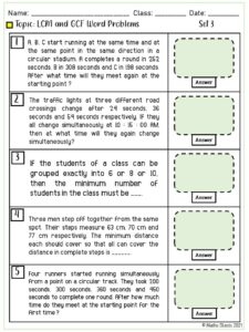 GCF and LCM Word Problems | Made By Teachers