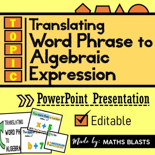 Translating Word Phrase to Algebraic Expression | Made By Teachers