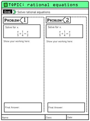 RATIONAL EQUATIONS Worksheets - Made By Teachers