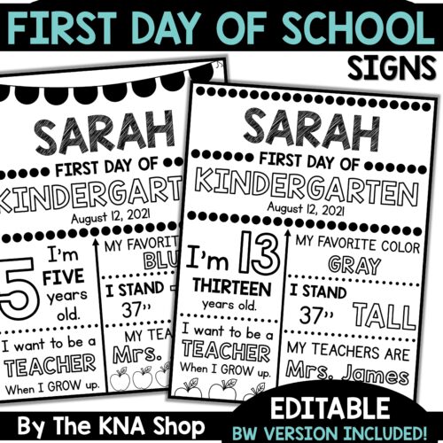 First Day of School Signs Back to School | Made By Teachers