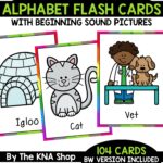 Alphabet Tracing Flash Cards Beginning Sound - Made By Teachers