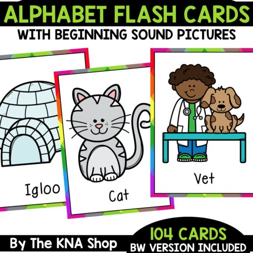 Alphabet Tracing Flash Cards Beginning Sound - Made By Teachers