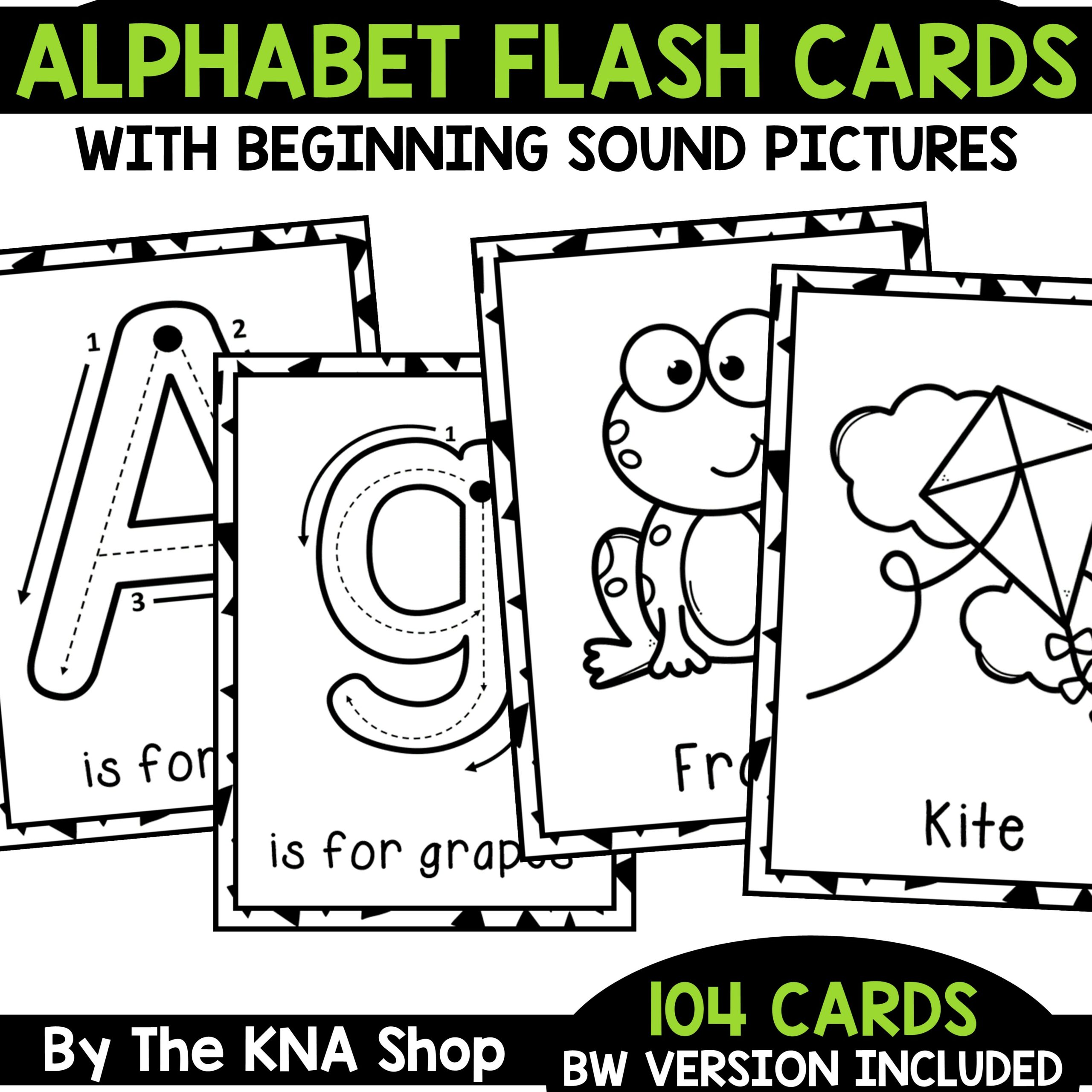 Alphabet Tracing Flash Cards Beginning Sound - Made By Teachers