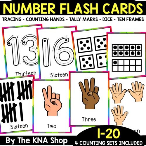 Counting Numbers Flash Cards 1-20 Number Sense | Made By Teachers