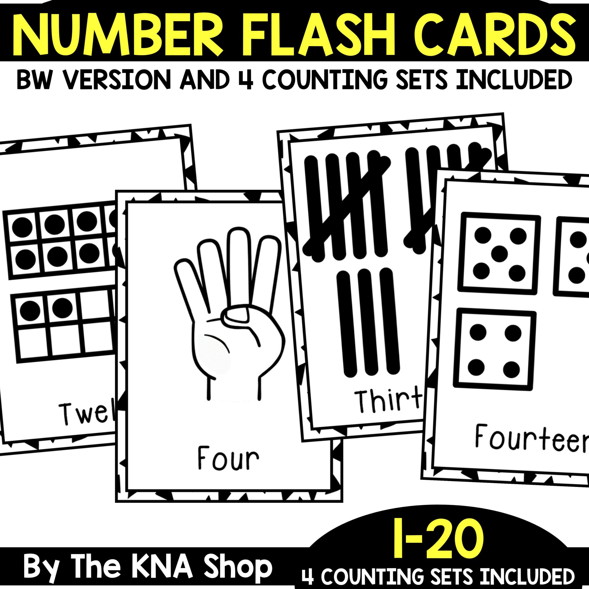 Counting Numbers Flash Cards 1-20 Number Sense - Made By Teachers