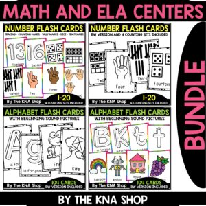 Numbers and Alphabet Tracing Flash Cards Bundle - Made By Teachers