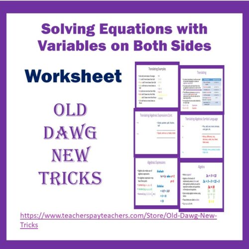 Solving Equations with Variables on Both Sides W.S - Made By Teachers