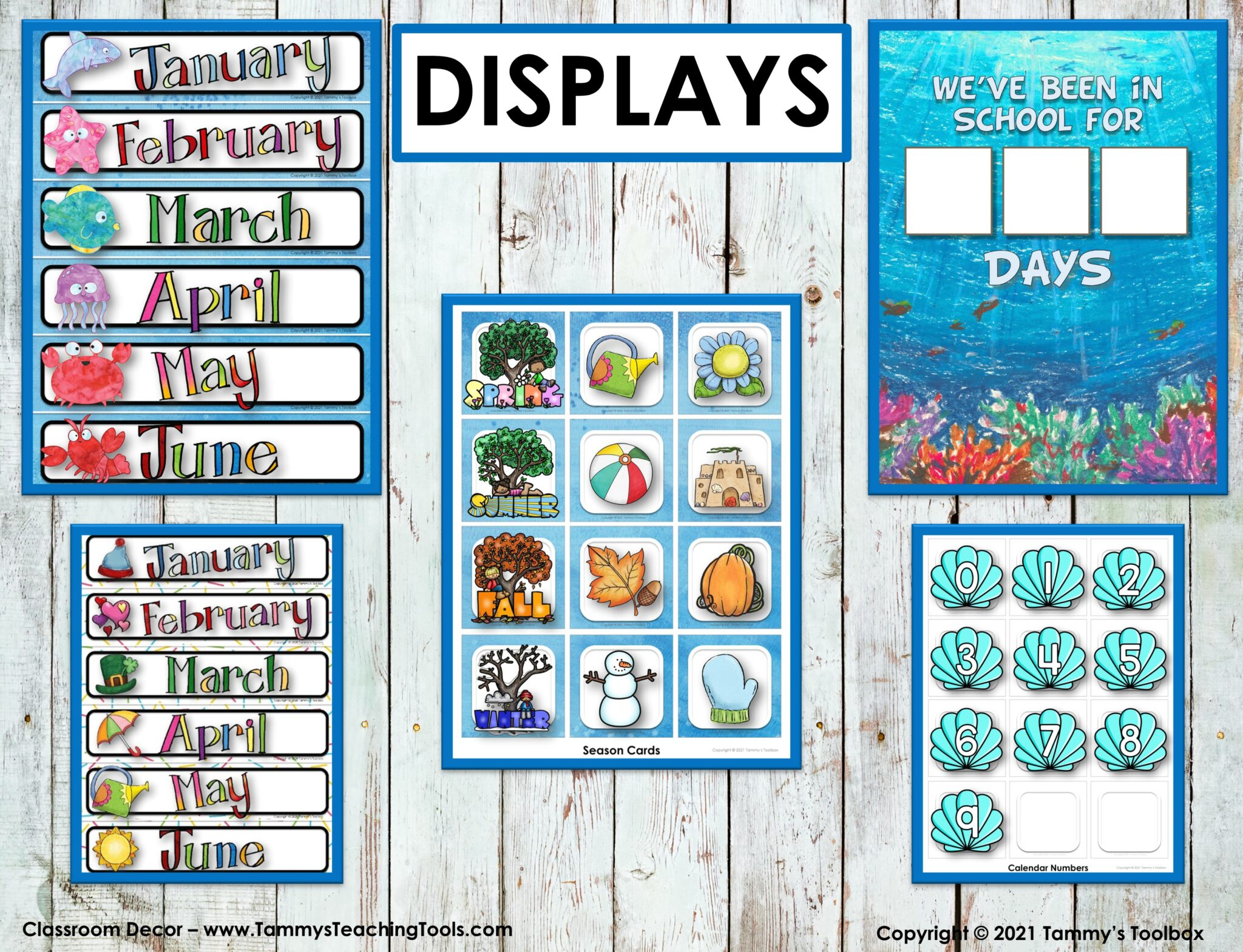 Classroom Calendar in Under the Sea Ocean Theme - Made By Teachers