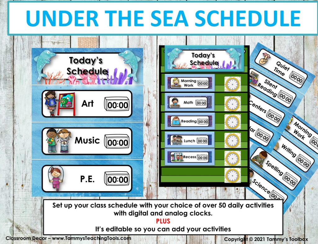 Ocean Under the Sea Theme Classroom Schedule | Made By Teachers