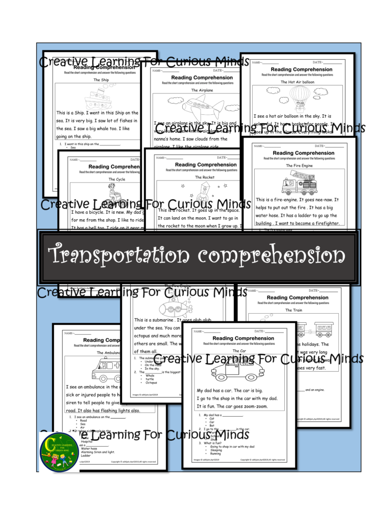 Reading Comprehension Transportation - Made By Teachers