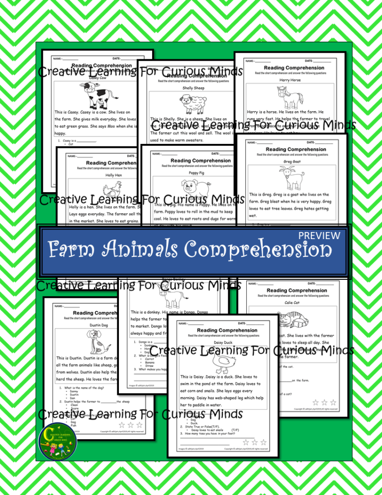 Reading Comprehension Farm Animals | Made By Teachers