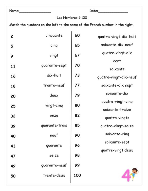 French Numbers (Les Nombres) Worksheets | Made By Teachers