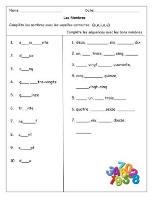 French Numbers (Les Nombres) Worksheets | Made By Teachers